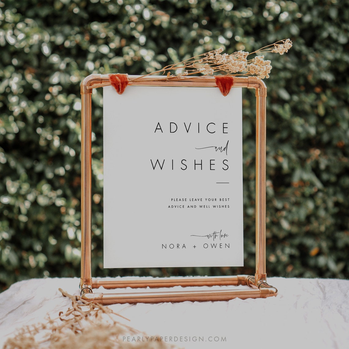 Printable Advice and Well Wishes Sign Template With Card, Modern Advice ...