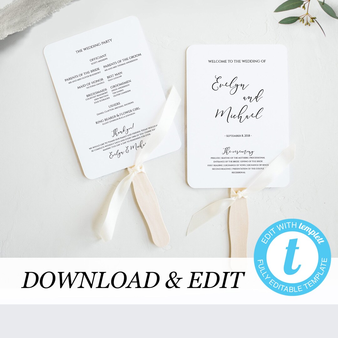 Wedding Ceremony Program Template Modern Simple Modern Wedding Program ...
