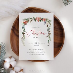 Printable Christmas Invitation Template Rustic Christmas - Etsy
