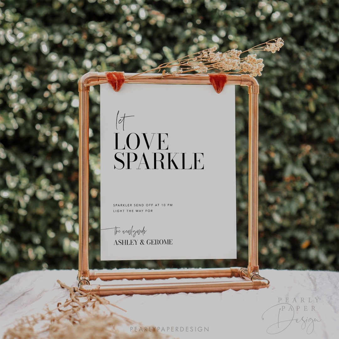 Printable Sparkler Send off Sign Template, Modern Sparkler Sign ...