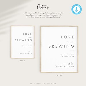 Love is Brewing Sign Template, Coffee Bar Table Sign, Minimalist Coffee ...