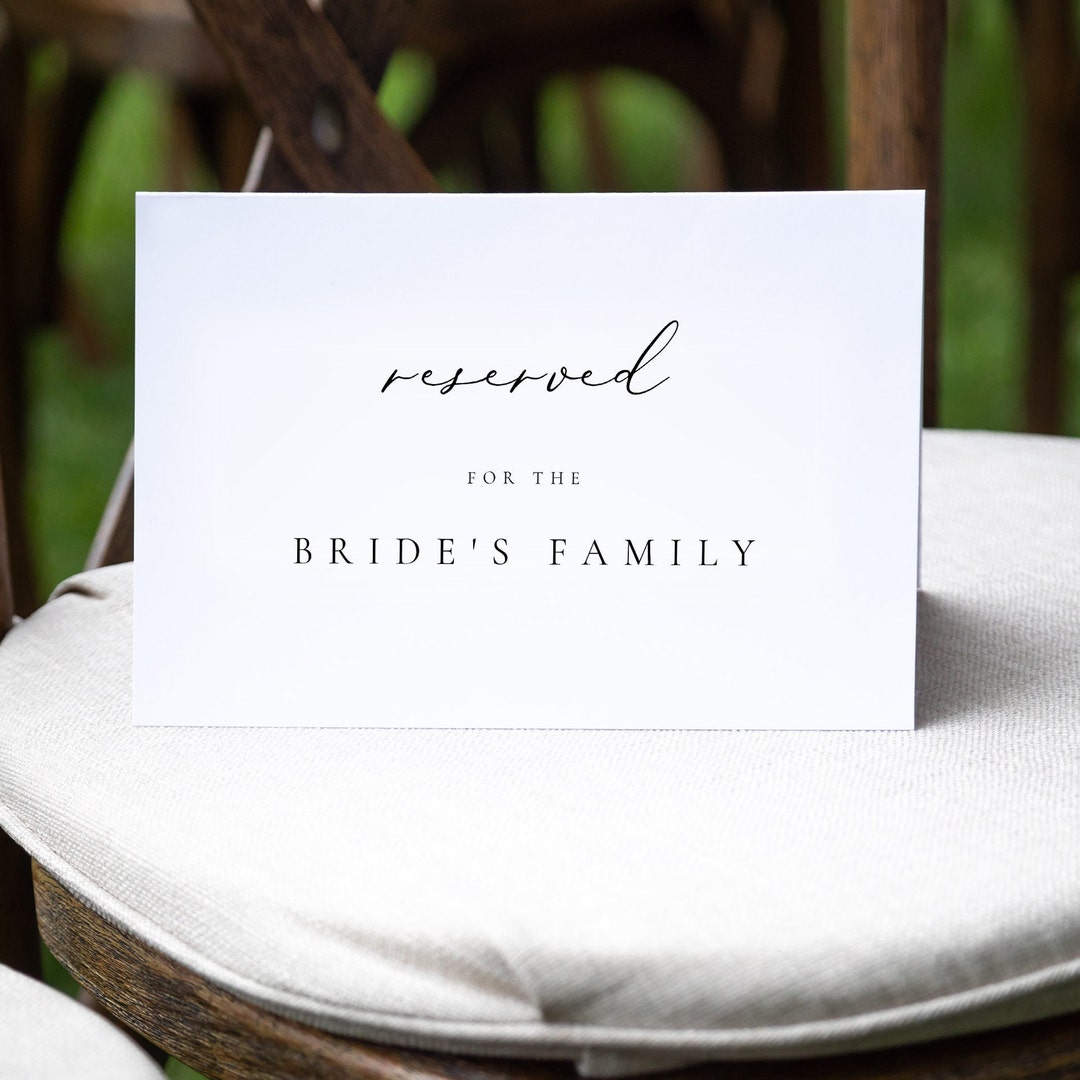Wedding Seating Sign Reserved Seating Template Modern Simple Printable ...