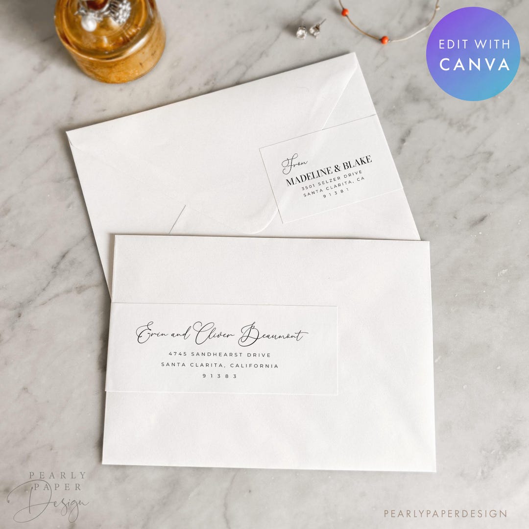 Wraparound Address Label Template, Printable Label Template for ...