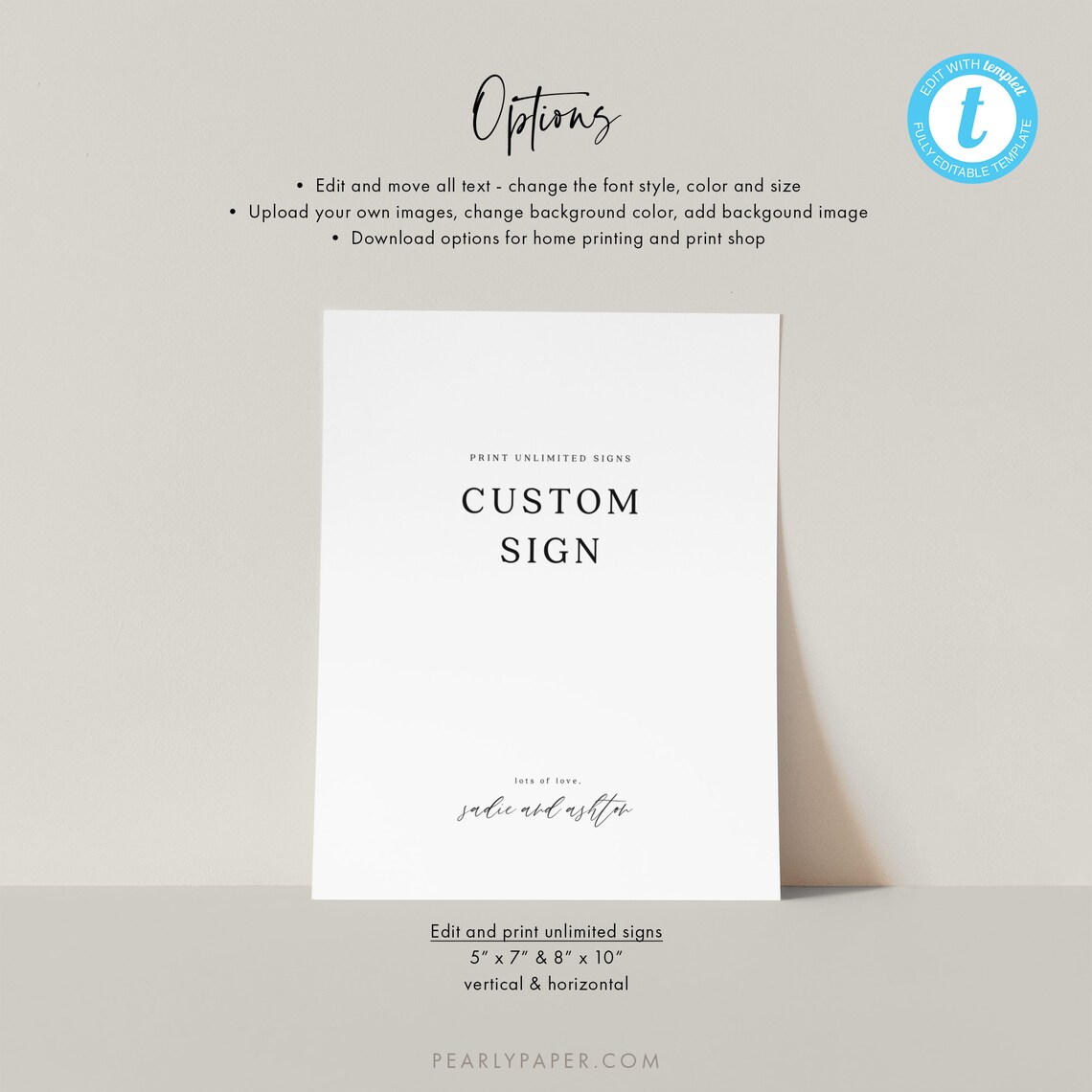 Printable Custom Sign Template Modern Wedding Sign Printable - Etsy