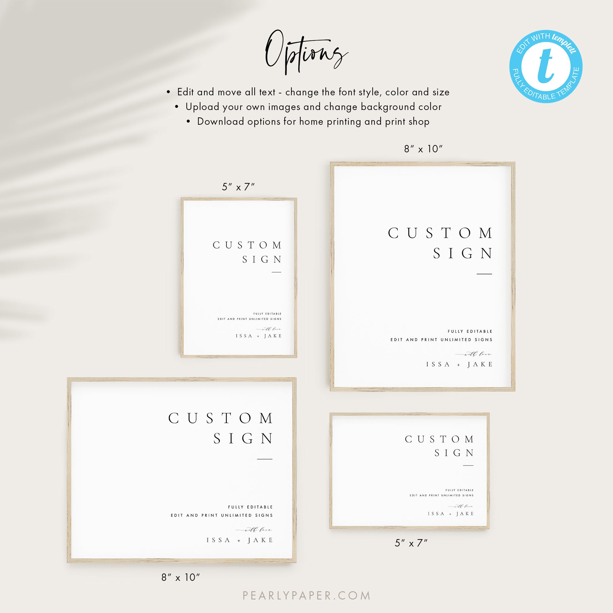 Printable Custom Sign Template Modern Wedding Sign Printable - Etsy UK