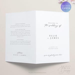 Wedding Program Booklet Template, Modern Wedding Ceremony Program ...