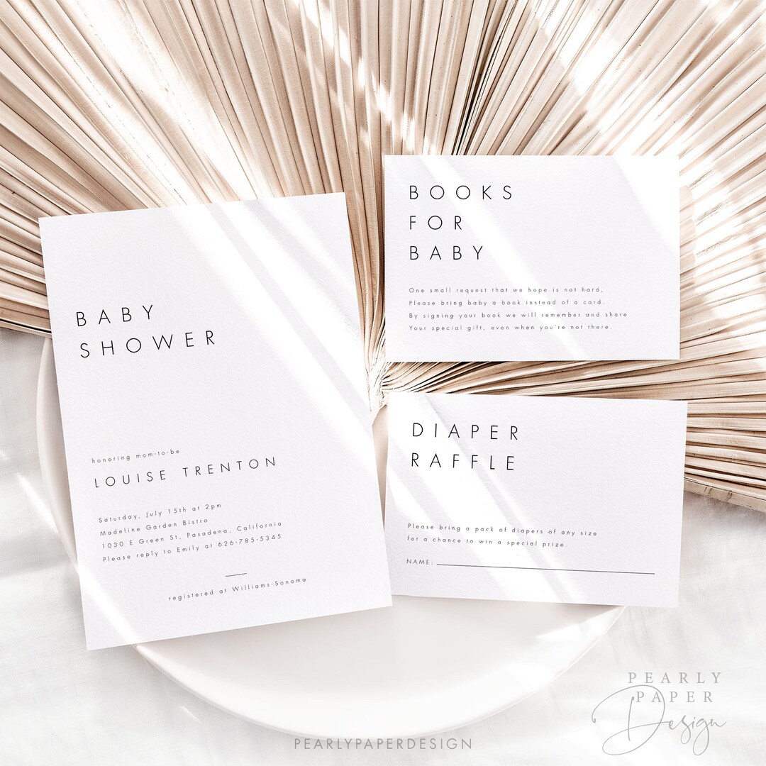 Minimalist Baby Shower Invitation Template Download Modern Baby Shower ...