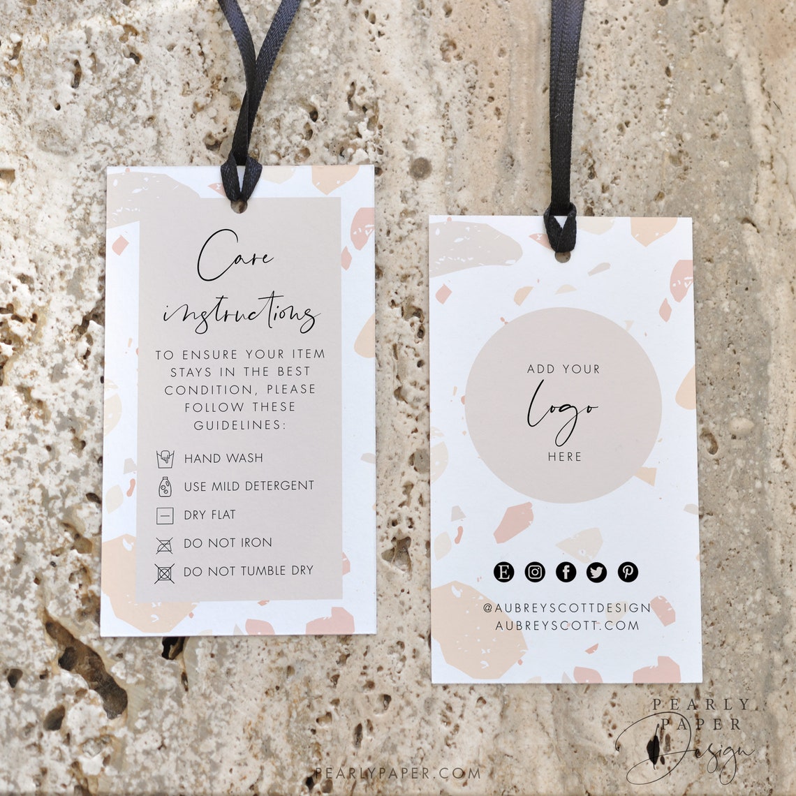 Small Business Washing Instructions Tag Template Hanging Tag | Etsy