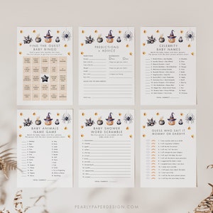Halloween Baby Shower Game Bundle, Fall Baby Game Bundle Template, Baby ...