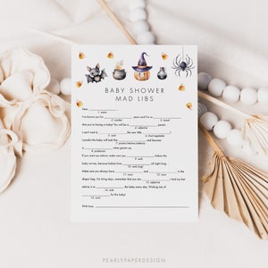 Baby Mad Libs Game Template, Halloween Baby Shower Game Mad Libs ...