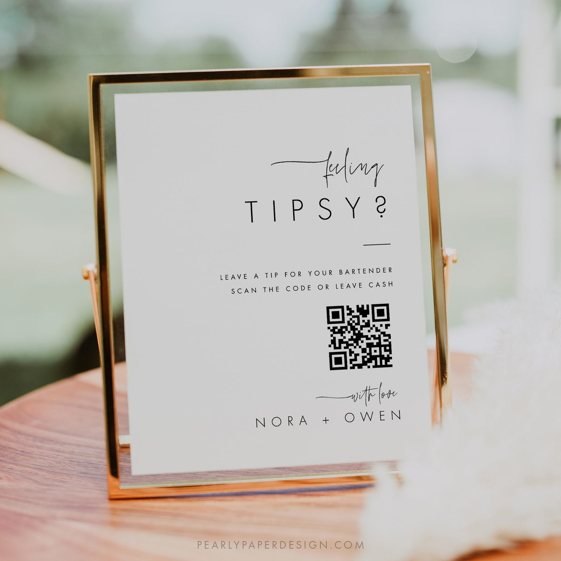 Tip Your Bartender Sign Template, Modern Minimalist Feeling Tipsy Sign ...