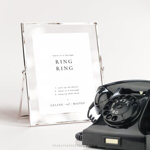 Phone Message Guest Book Sign, Audio Guestbook Sign Template, Modern ...