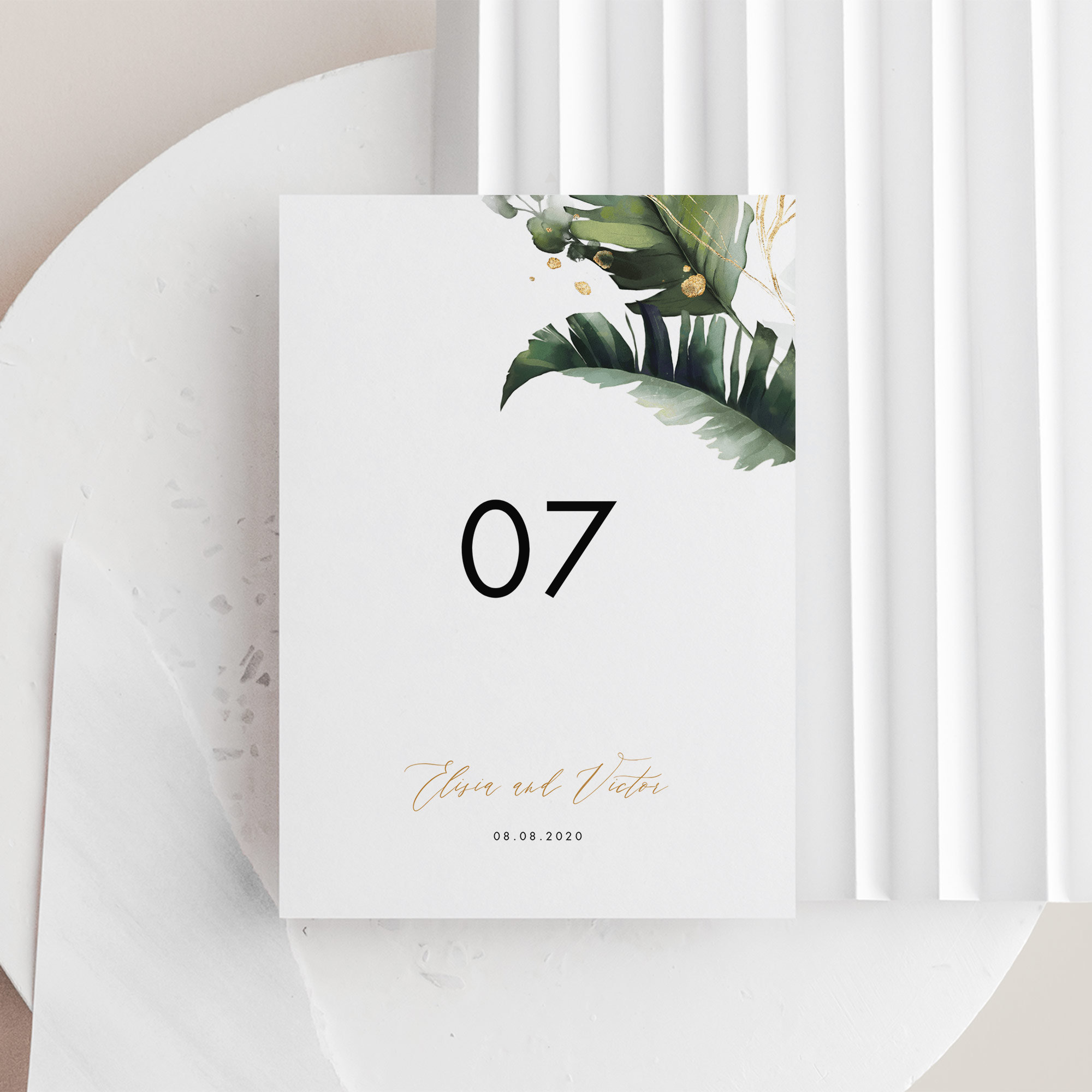 Tropical Table Numbers Template Download Templett Wedding - Etsy