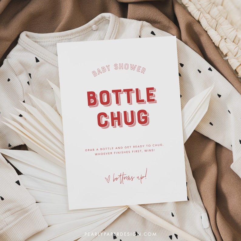 Bottle Chug Game Sign Template, Printable Baby Game Sign, Baby Shower ...