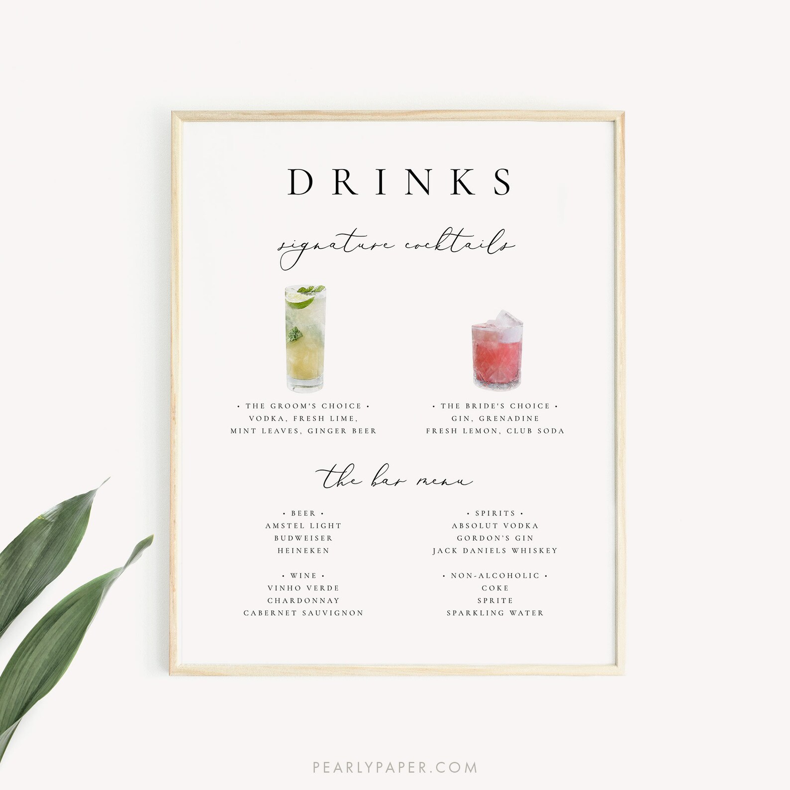 Printable Bar Menu Template Download Signature Cocktails Sign - Etsy