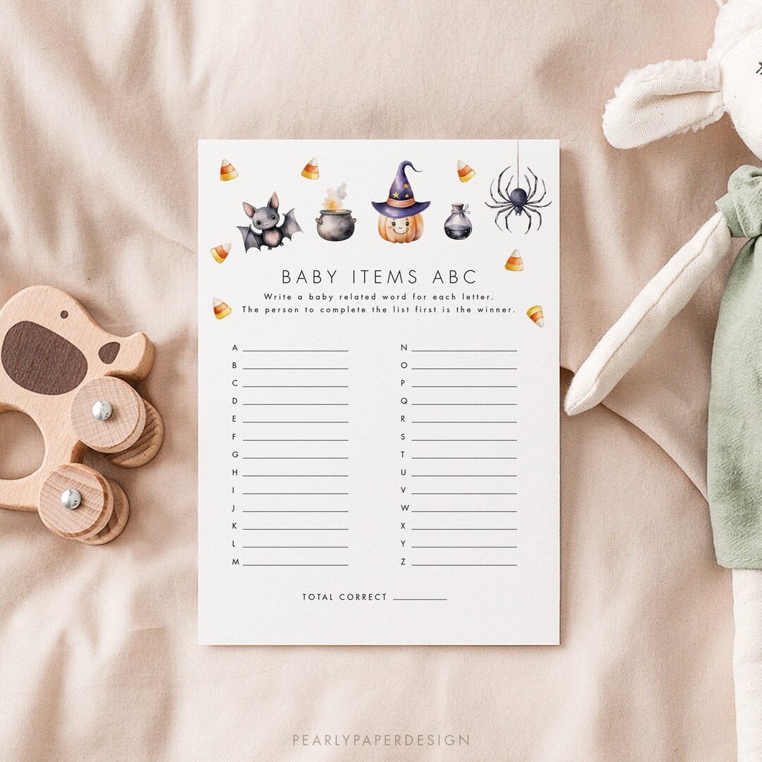 Halloween Baby Items ABC Game Template, Fall Baby Item Letter Game ...