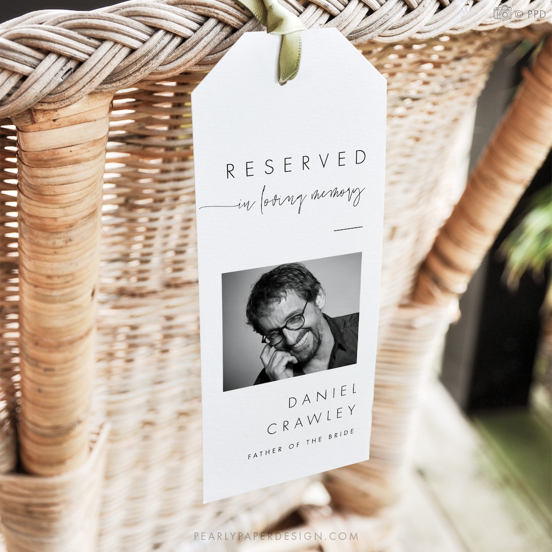Reserved Seating Tag Template, in Loving Memory Seating Tag With Photo ...