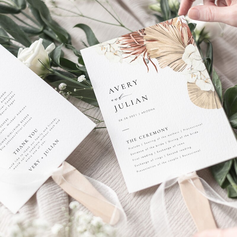 Wedding Program Fan - Etsy