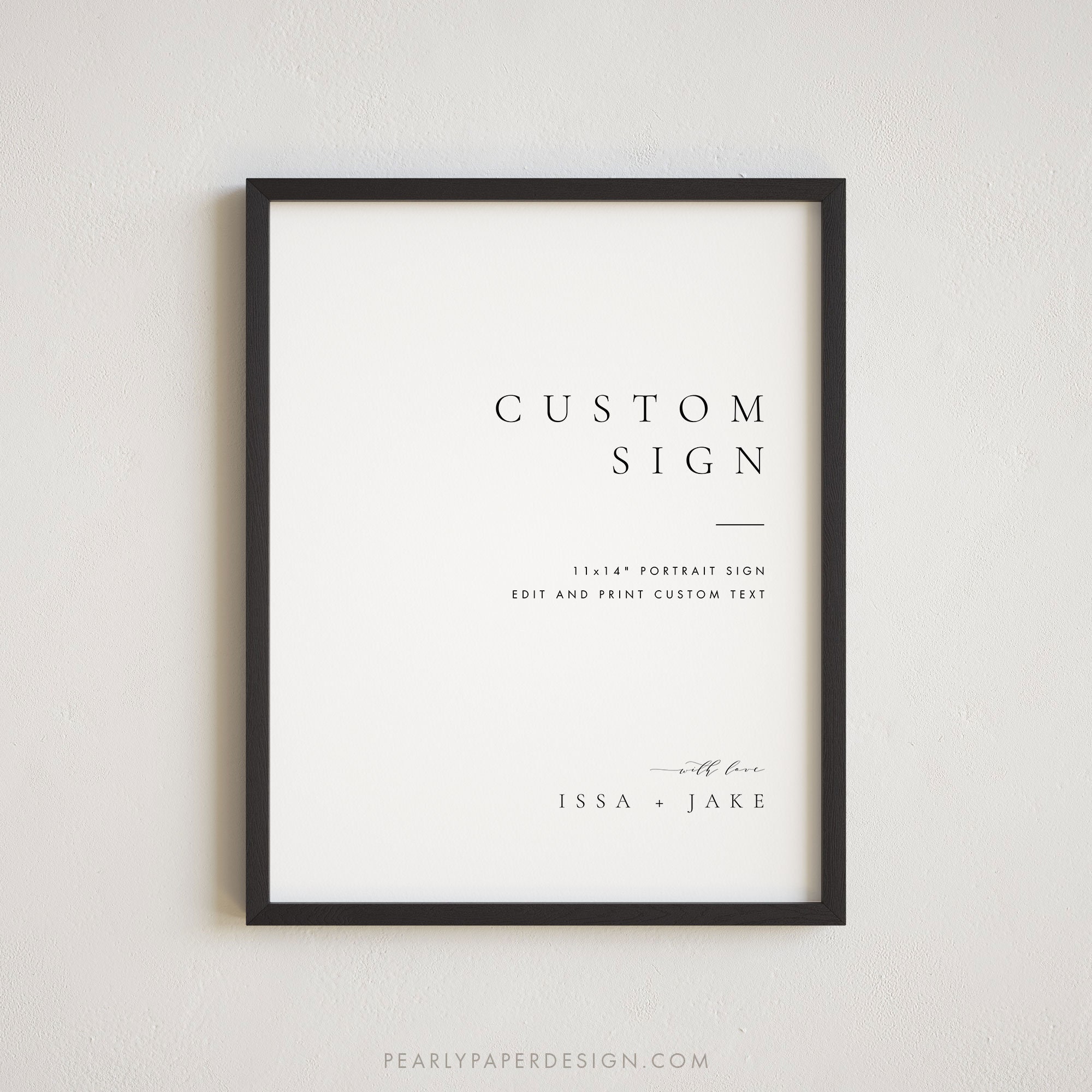 Printable Custom Sign Template Modern Wedding Sign Printable Editable ...