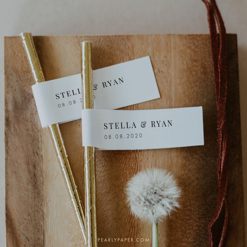 Printable Straw Tag Template Download Minimalist Straw Tag | Etsy