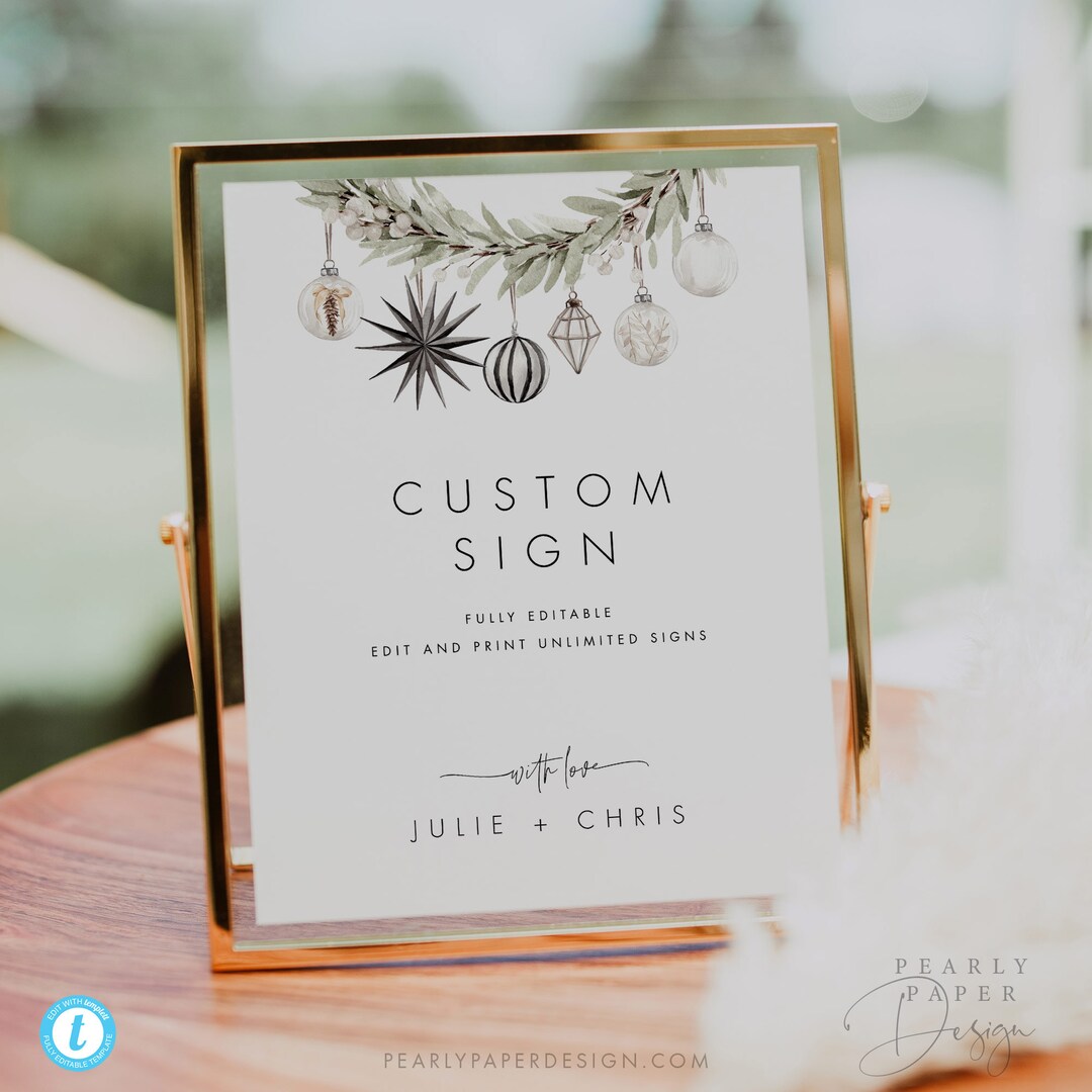 Editable Custom Sign Template, Christmas Sign Printable, Printable ...