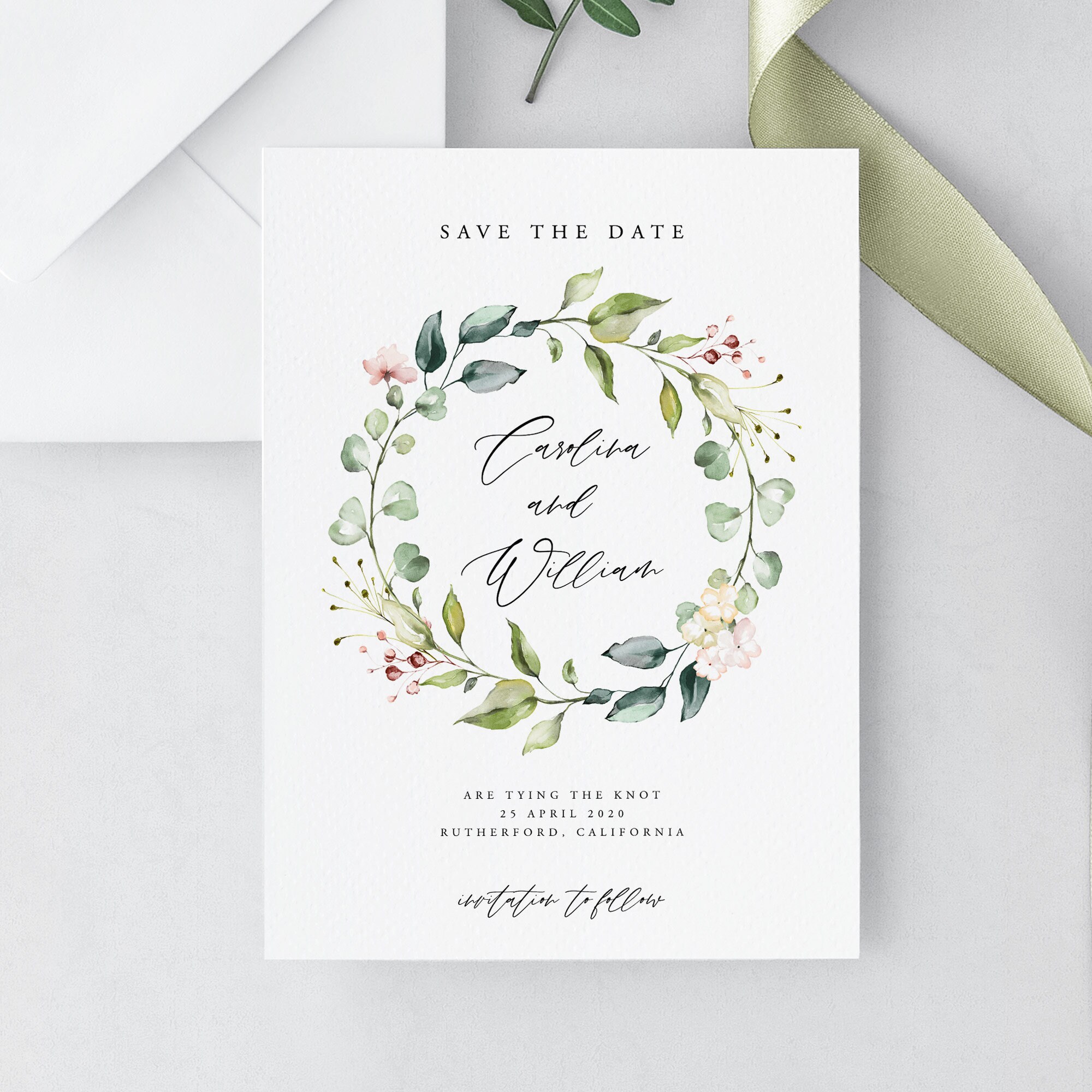 Floral Save the Date Template Printable Wedding Editable Save | Etsy