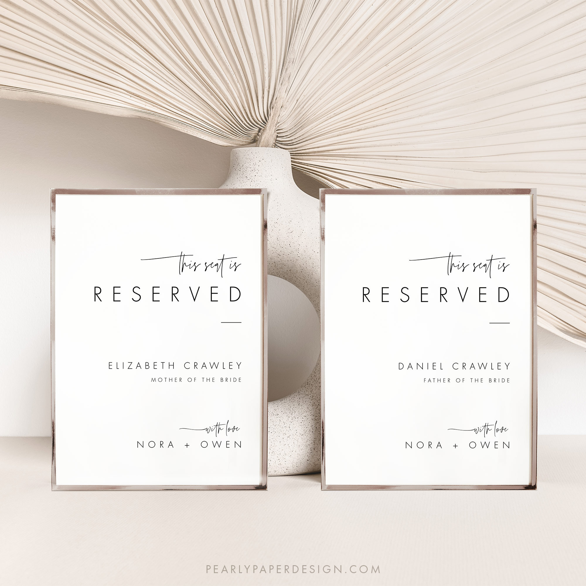 Minimalist Seating Sign Template, Reserved Seating Sign, Printable ...