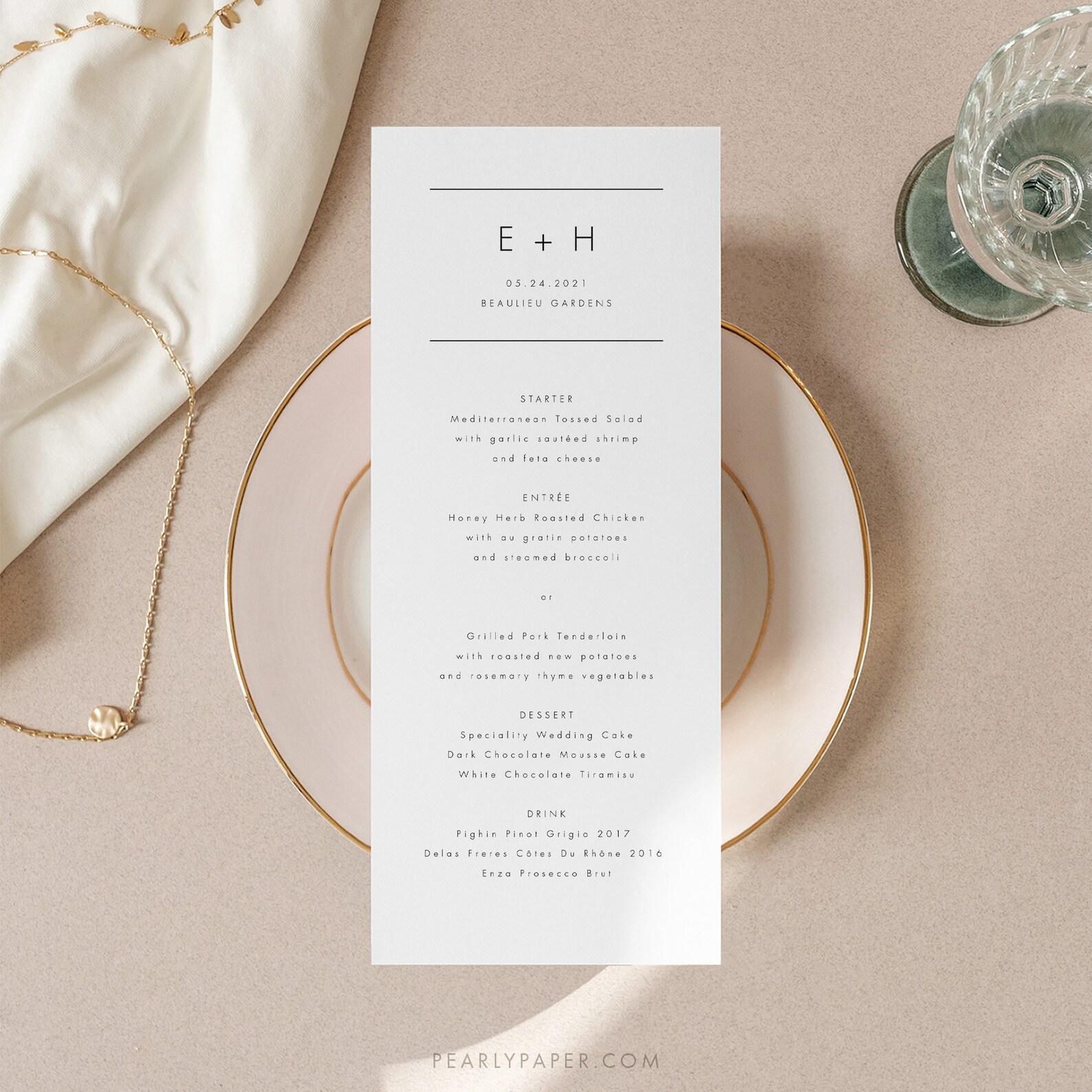 Modern Wedding Bundle Download Simple Wedding Template Program Place ...