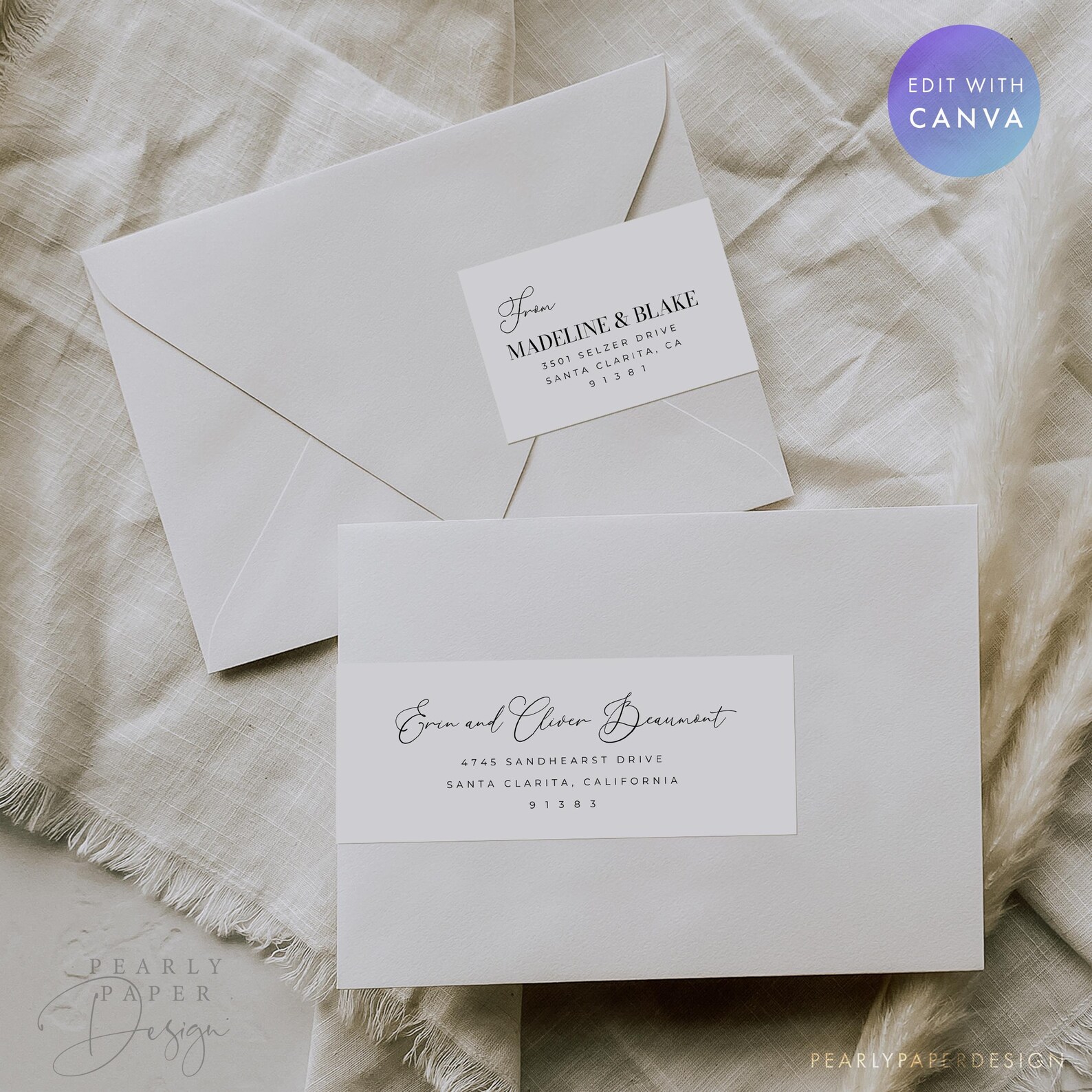 Wraparound Address Label Template, Printable Label Template for ...