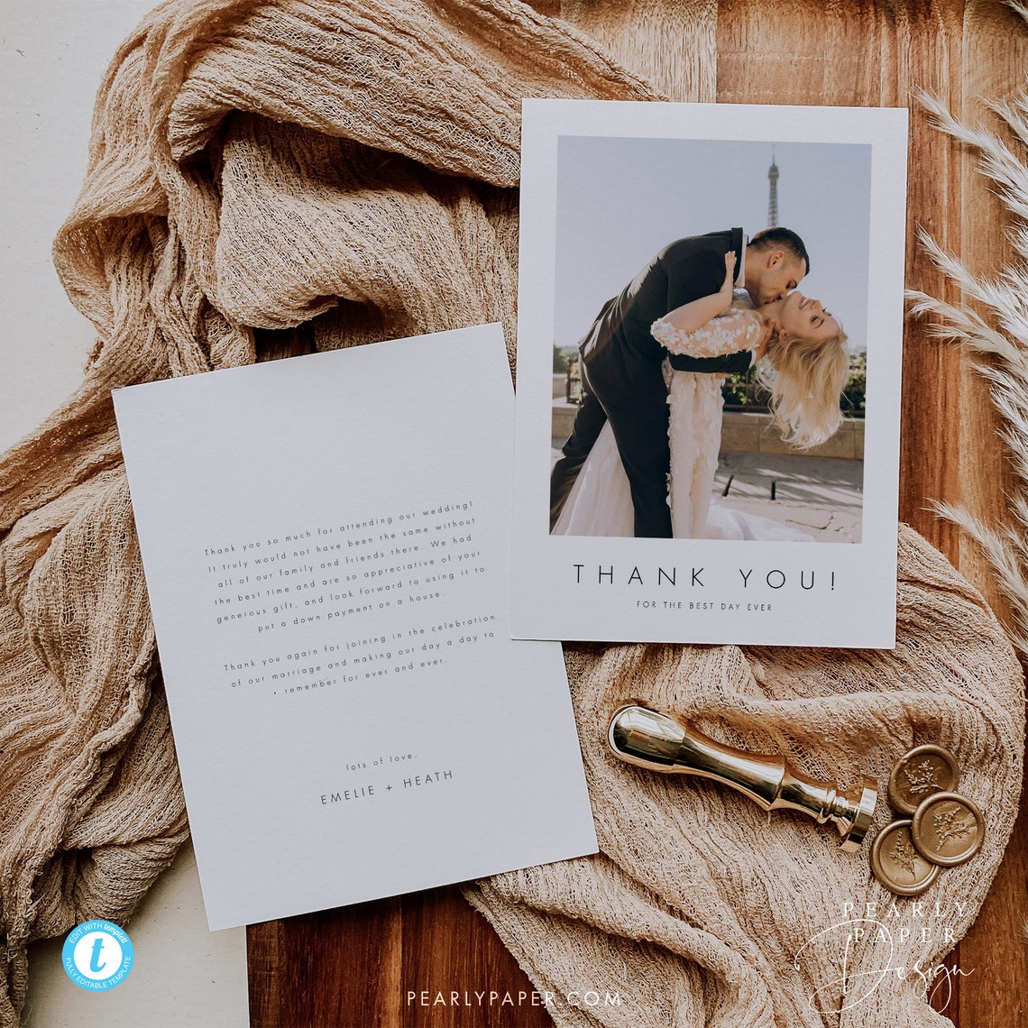 Modern Thank You Card Template Download Printable Modern - Etsy