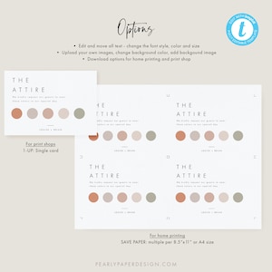 Editable Attire Card Template Download, Guest Dress Code Insert Card ...