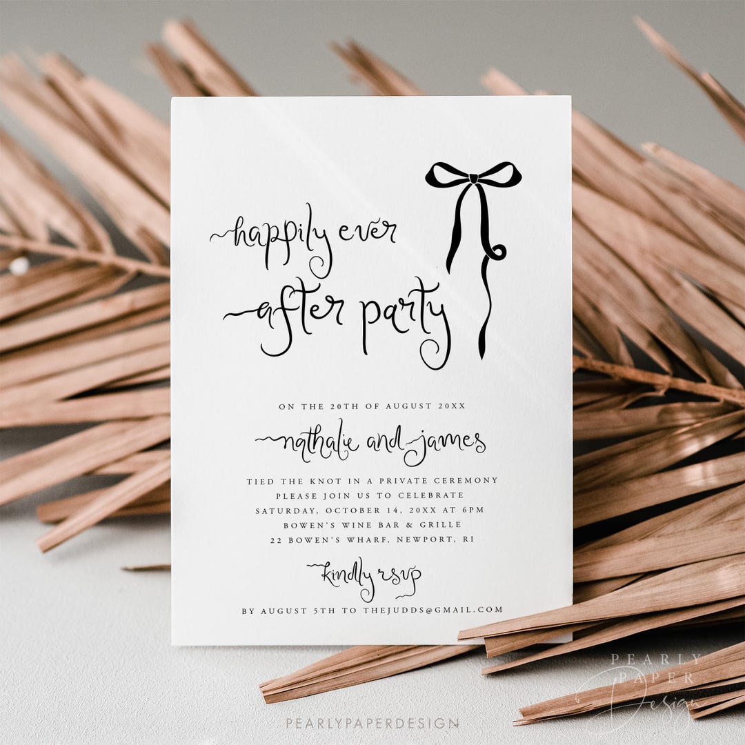 Happily Ever After Party Invitation, Reception Party Invitation With ...