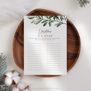 Printable Christmas Game Download, A-Z Game Template, Christmas Word ...