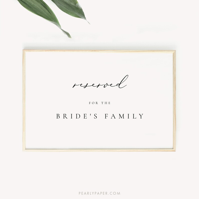Wedding Seating Sign Reserved Seating Template Modern Simple - Etsy
