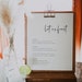 Wedding Menu Sign Template Buffet Sign Minimalist Menu Poster Wedding ...