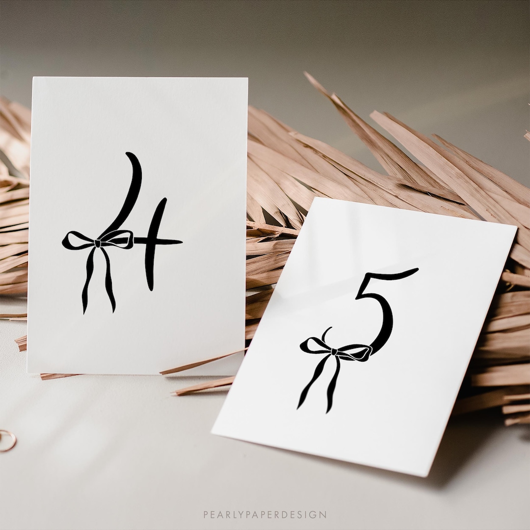Wedding Table Numbers Template, Coquette Wedding Reception Table ...