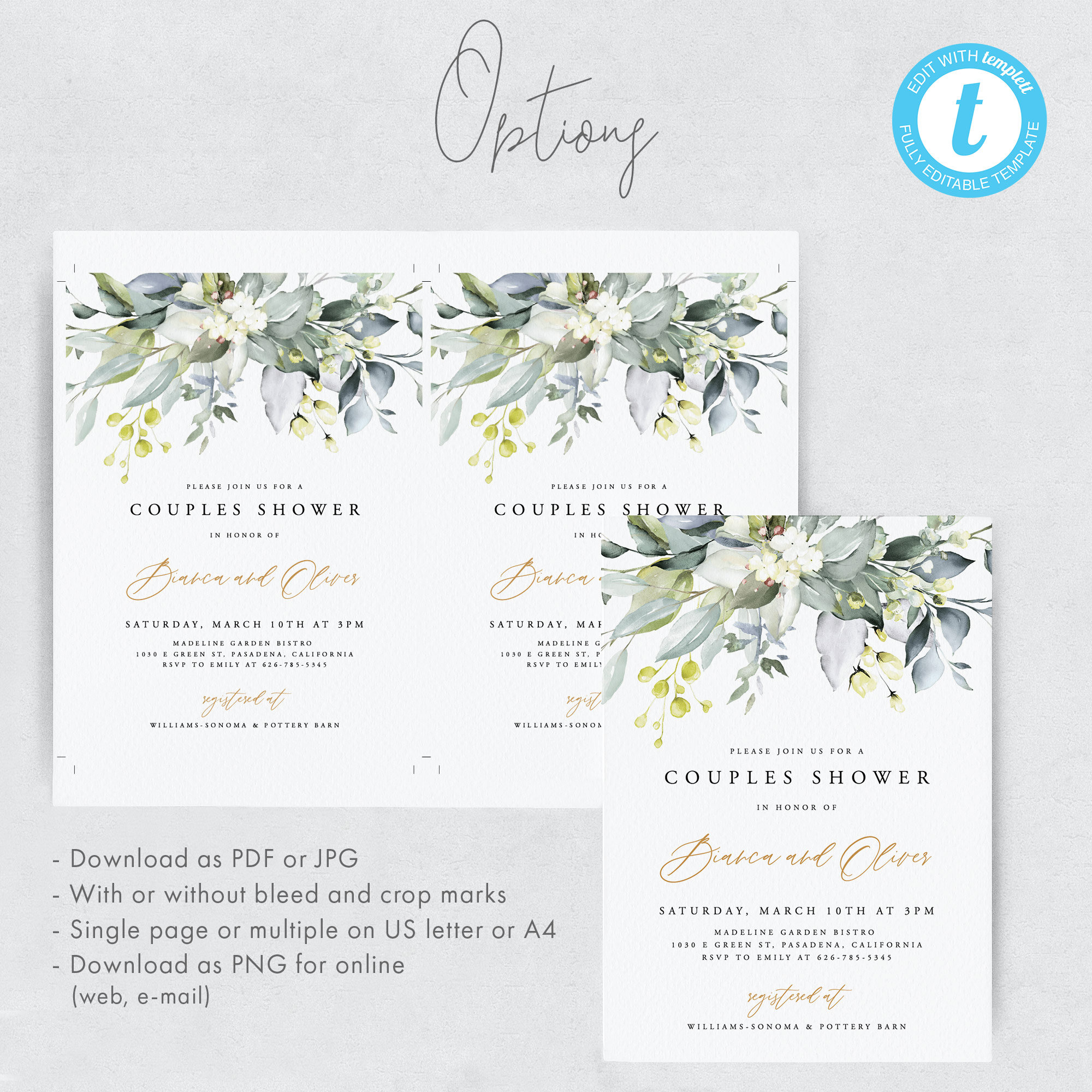 Couples Shower Invitation Template Rustic Wedding Shower Invite Rustic ...