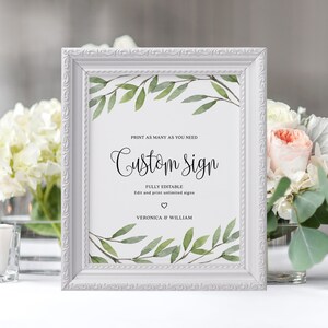 Rustic Custom Sign Template Download Rustic Wedding Sign Printable ...
