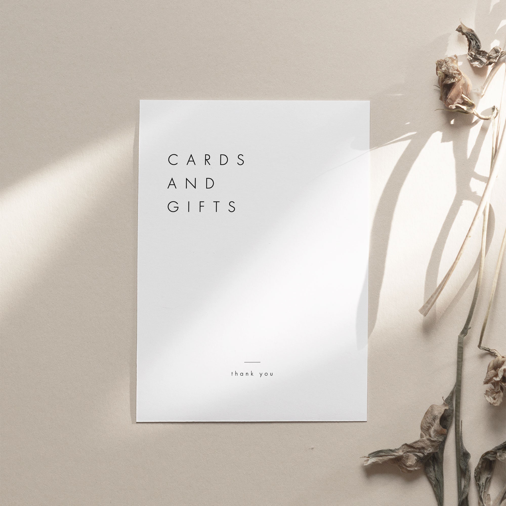 Minimalist Cards and Gifts Sign Template Download Modern - Etsy