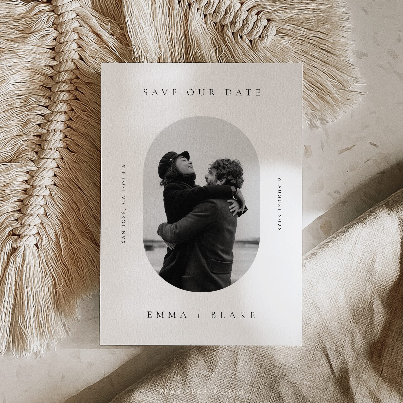 Oval Arched Save the Date Template Double Arch Modern Simple - Etsy