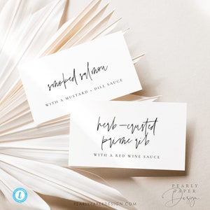 Modern Buffet Card Template Wedding Buffet Label Simple Minimalist ...