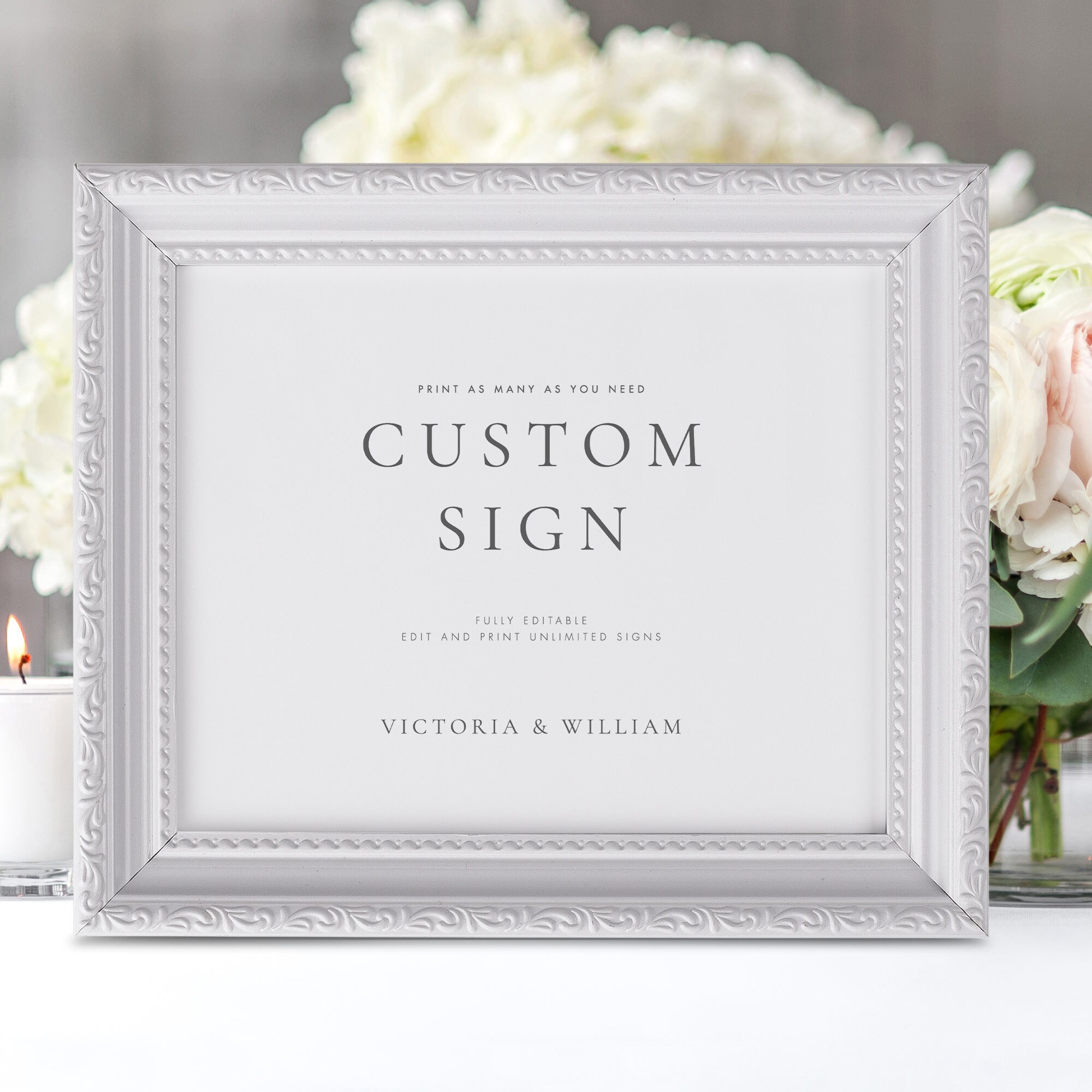 Classic Wedding Custom Sign Template Custom Sign Printable | Etsy