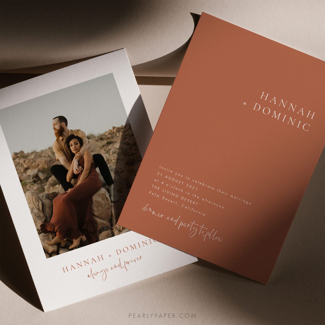 Rust Wedding Invitation Template Digital Download Terracotta - Etsy
