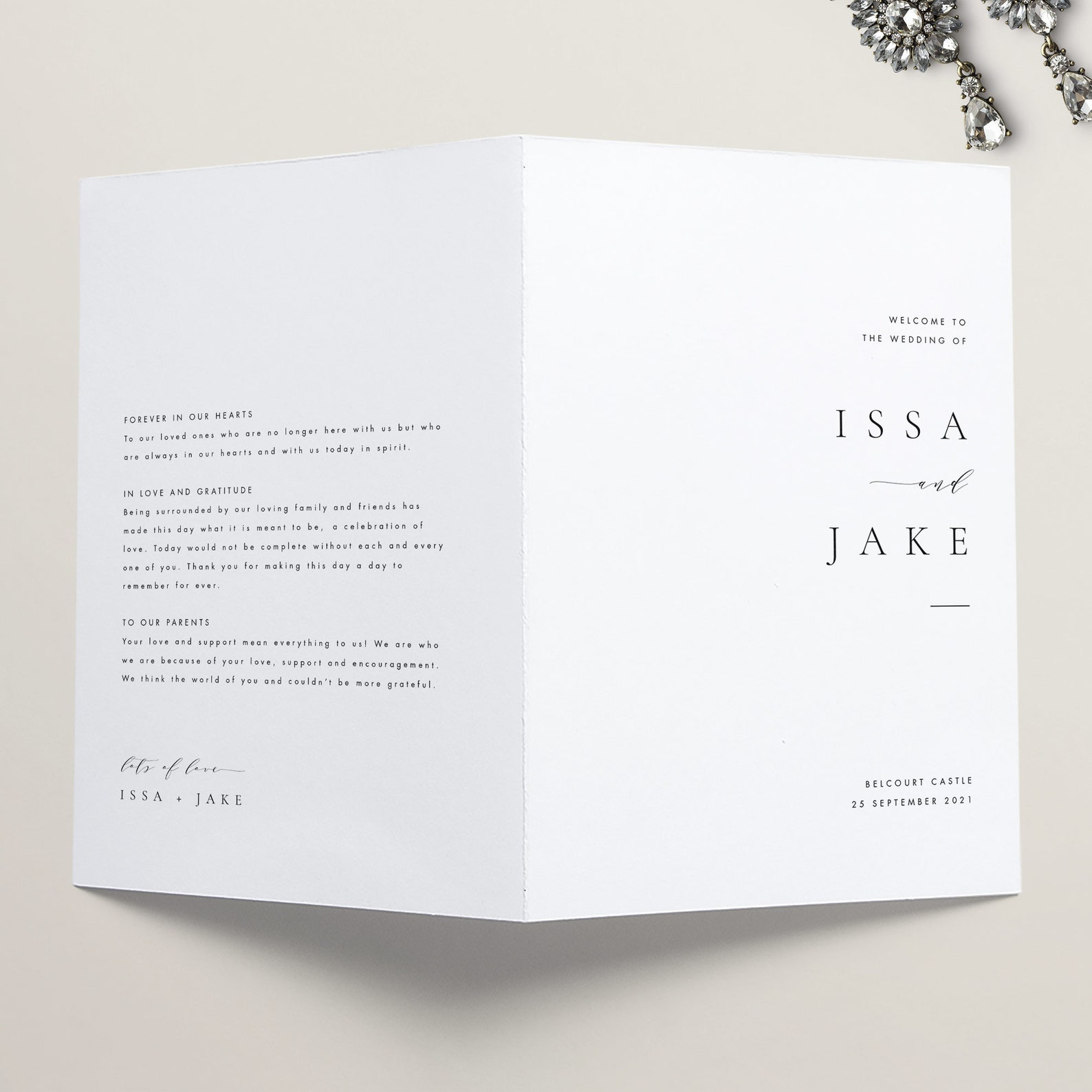 Wedding Program Booklet Template, Elegant Wedding Ceremony Program ...