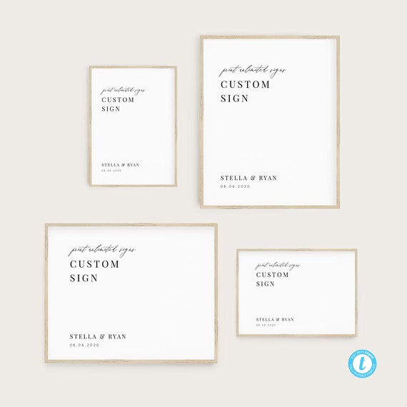 Printable Custom Sign Template Minimalist Wedding Sign - Etsy