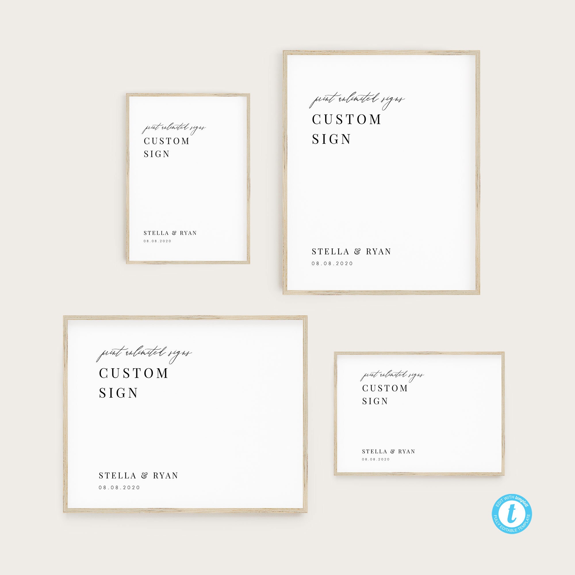 Printable Custom Sign Template Minimalist Wedding Sign - Etsy