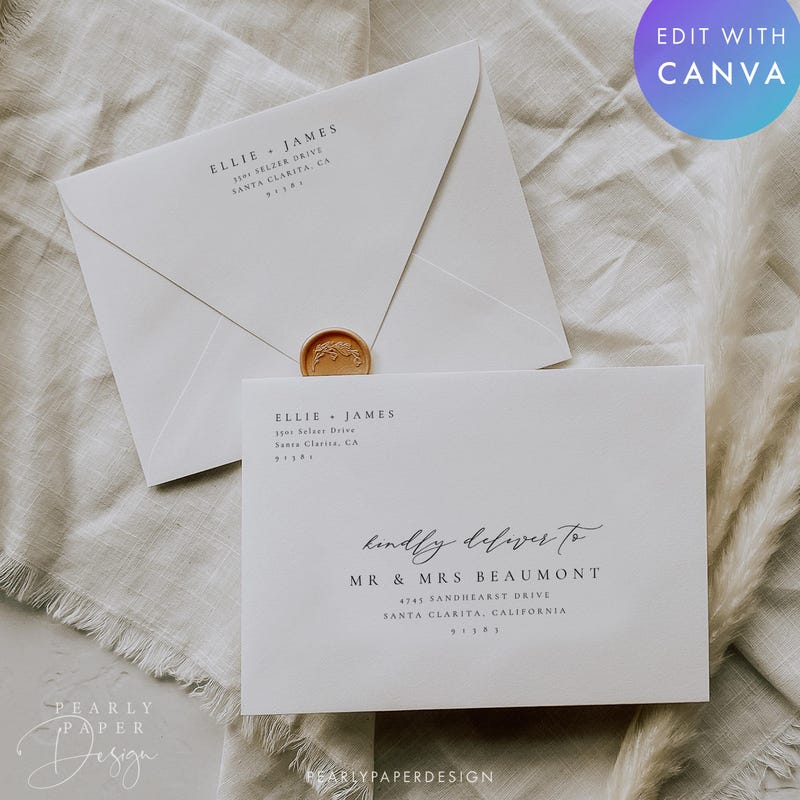 Canva Envelope Invitation - Etsy
