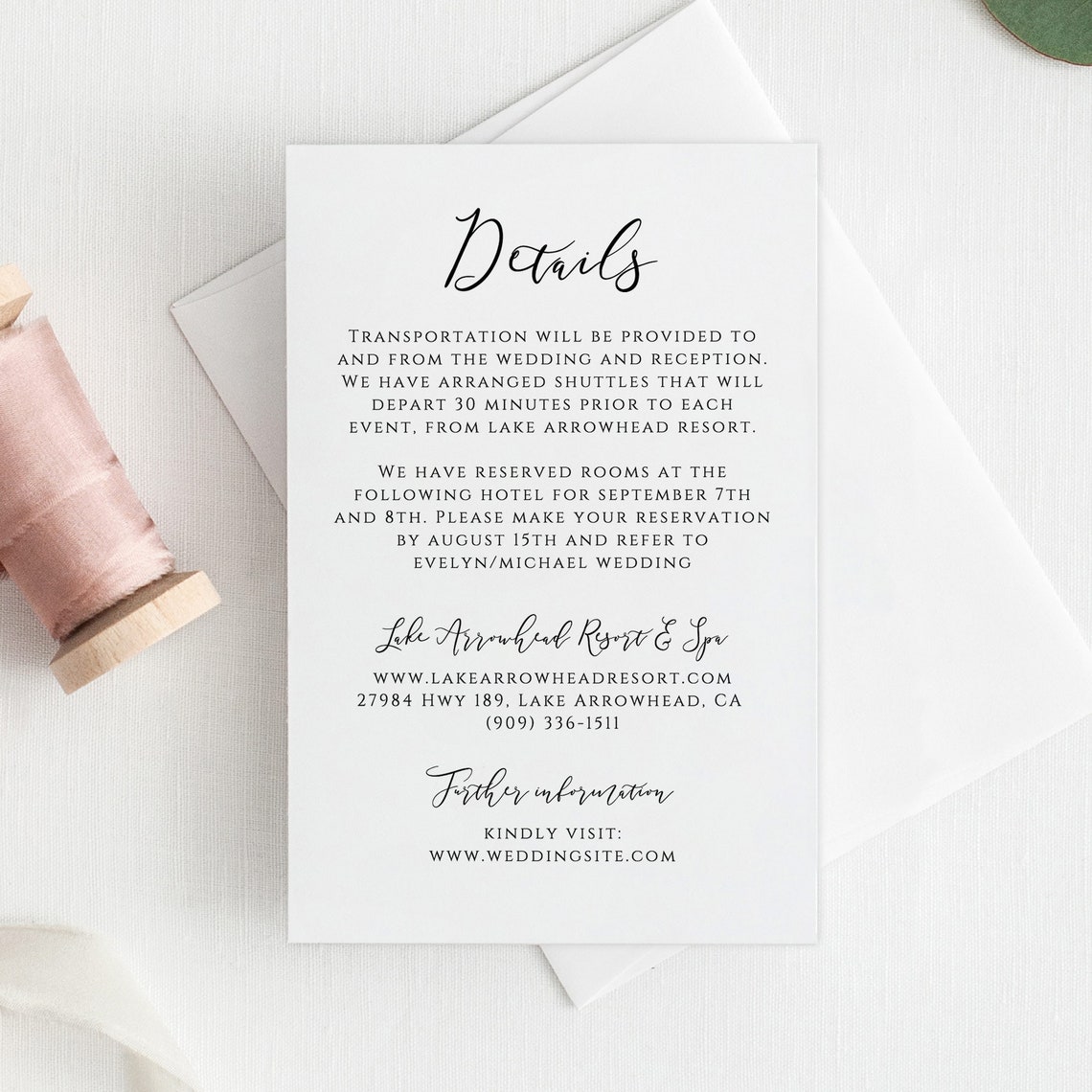 Details Card Template Details Card Wedding Insert Printable - Etsy