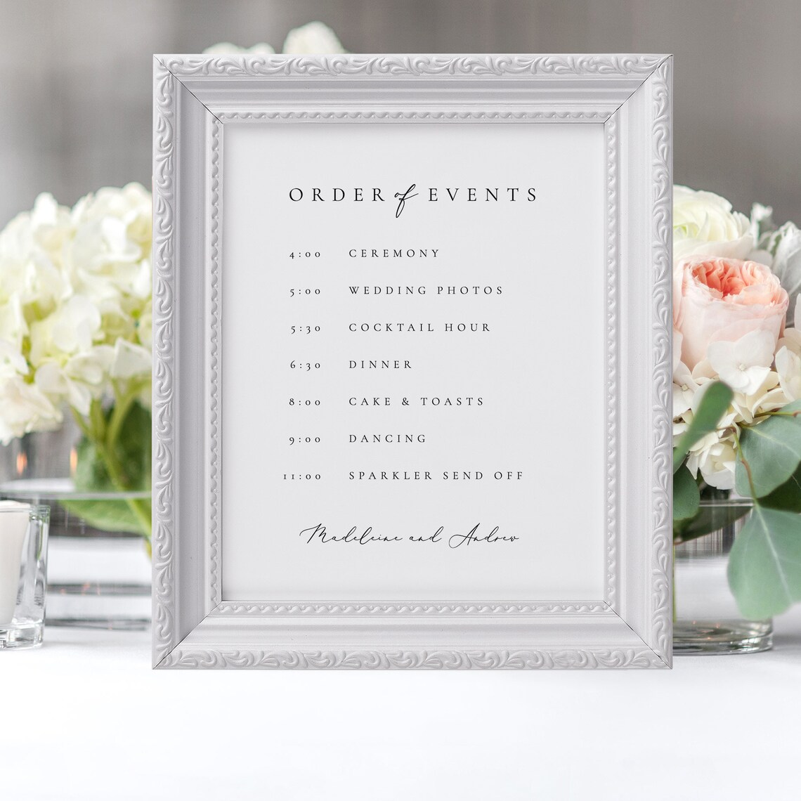 Editable Order of Events Template Modern Wedding Itinerary - Etsy