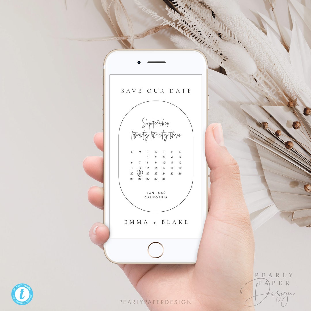 Modern Save the Date Electronic Invitation Template Download Calendar ...